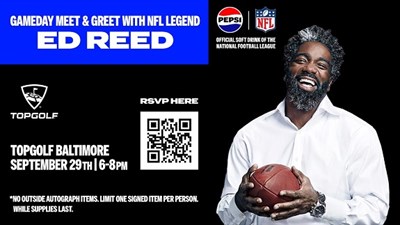 The Pepsi® Game Day Kickoff at Topgolf featuring Ravens Legend Ed Reed ...